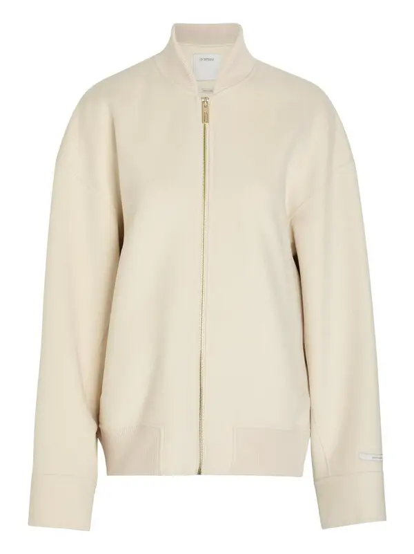 Sportmax Short Wool Coat With Zip-up Closure - White