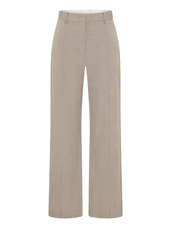 ST. AGNI Classic Pintuck Straight-leg Pants - Grey