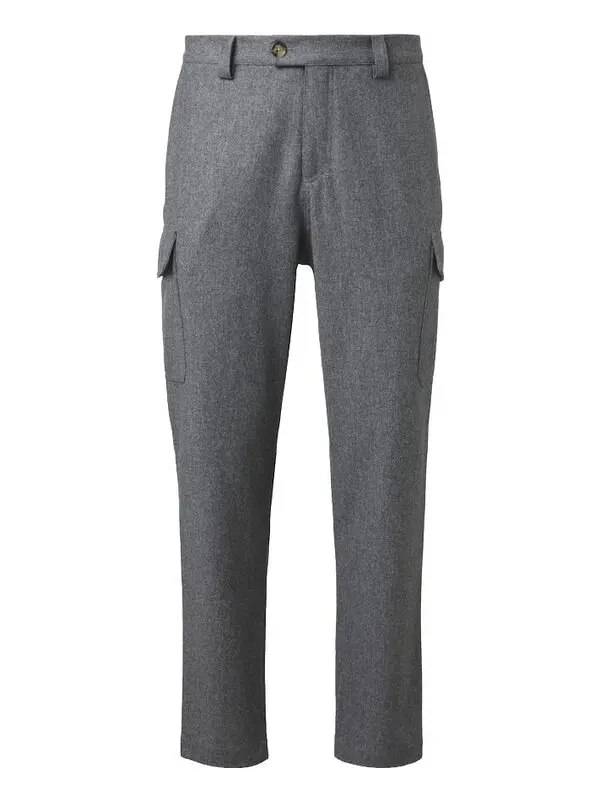 Brunello Cucinelli Wool Tapered Pants - Grey