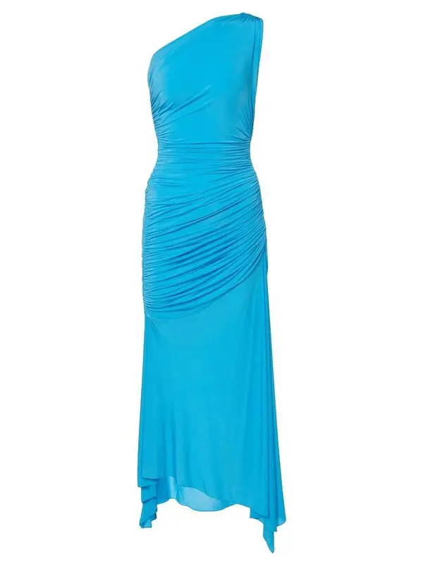 Alex Perry Gathered Jersey Cocktail Dress - Blue