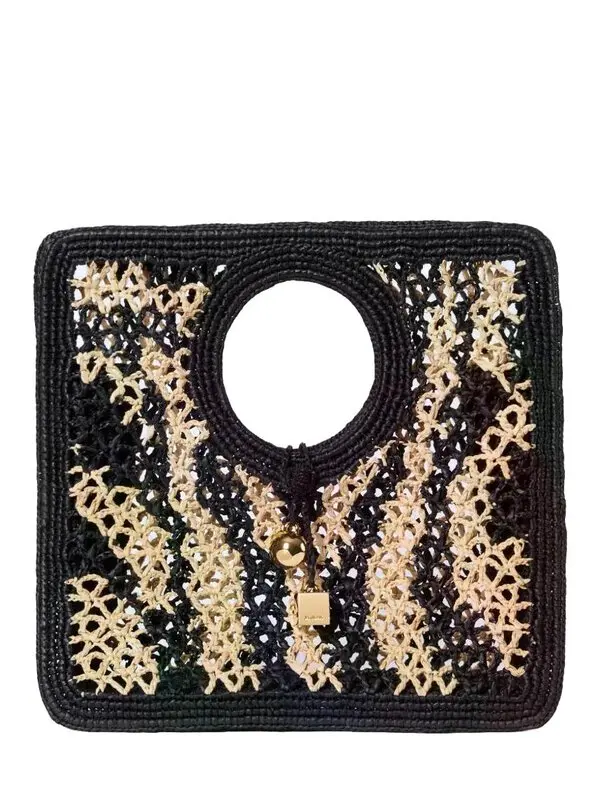 Jacquemus Woven-design Charm-detail Tote Bag - Black