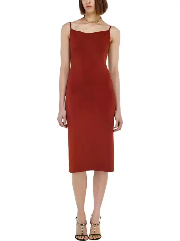FERRAGAMO Knitted Slip Dress - Red