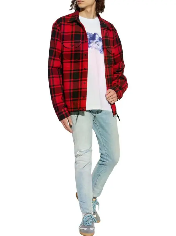 Dsquared2 Hybrid Logo-patch Shirt Jacket - Red