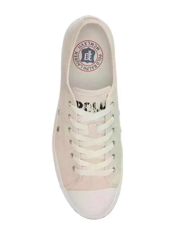 Polo Ralph Lauren Canvas Lace-up Sneakers With Logo Detail - Neutrals