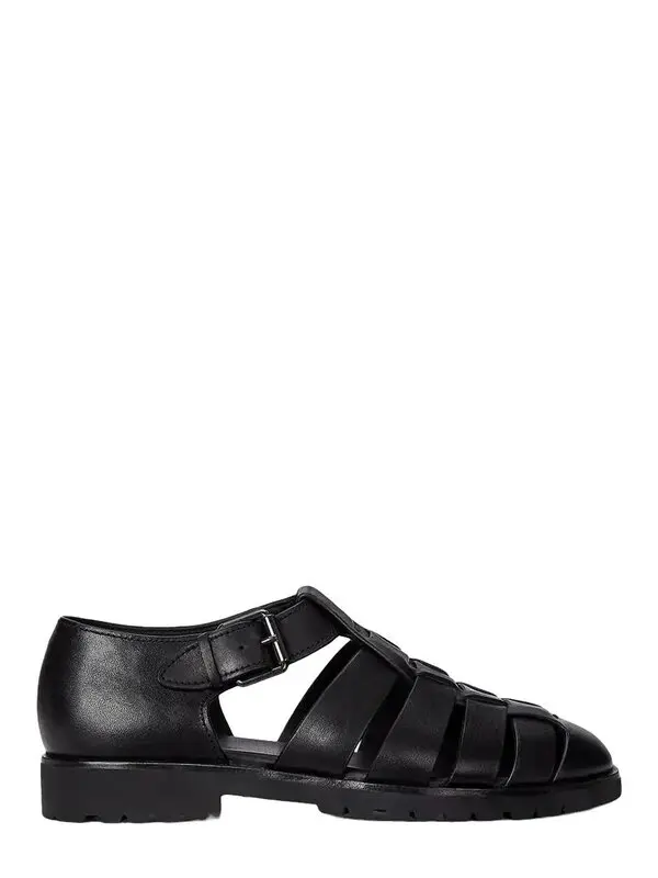 Polo Ralph Lauren Leather Fisherman Sandals - Black