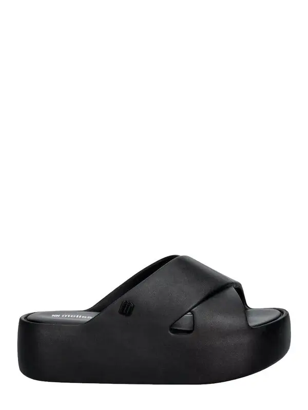 Melissa Cross-strap Platform Slides - Black