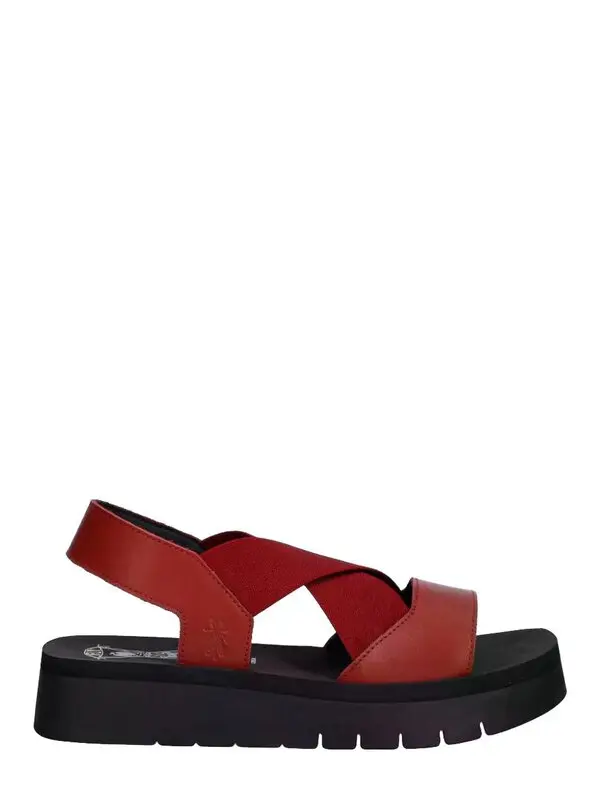 Fly London Crossover Strap Flatform Sandals - Red