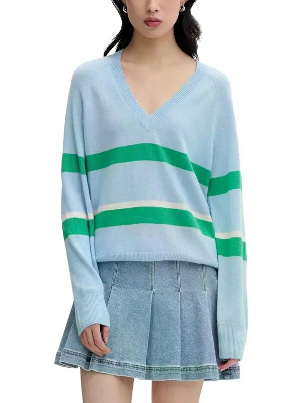 From Future Striped Long Sleeve Sweater - Blue