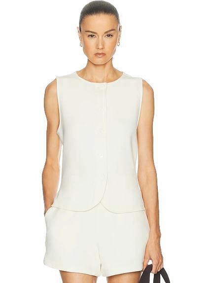 Varley Josie Button Through Tank Top - Pristine