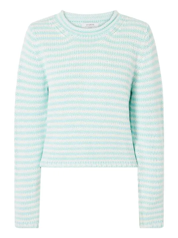 LA LIGNE Mini Marina Cropped Striped Cotton Sweater - Multi