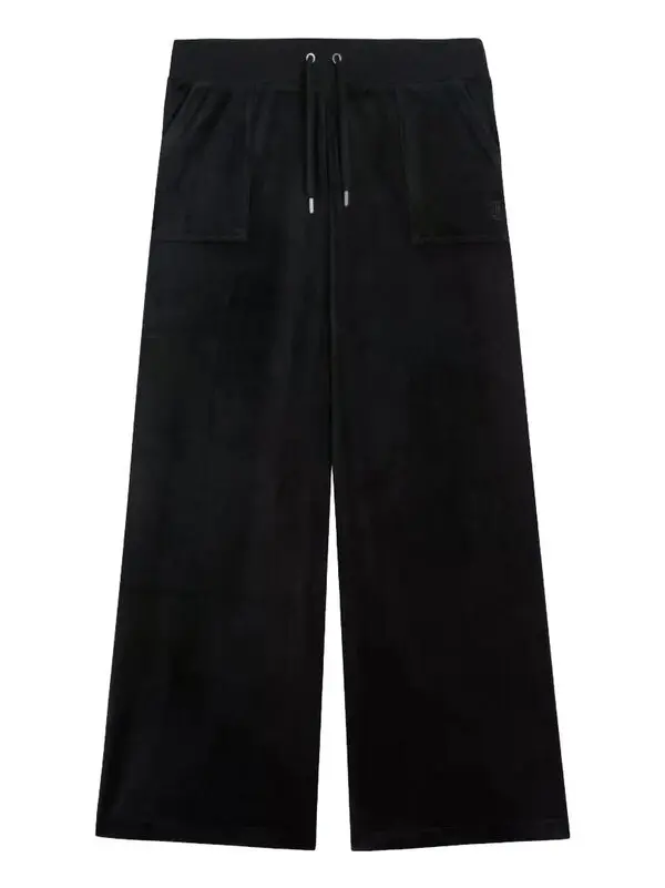 Juicy Couture Velour Wide-leg Track Pants - Black