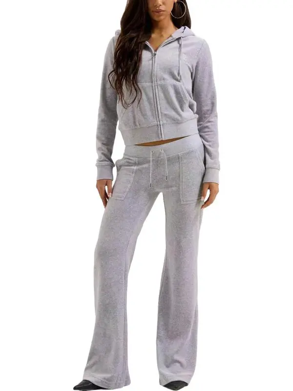 Juicy Couture Low-rise Cotton Velour Track Pants - Silver