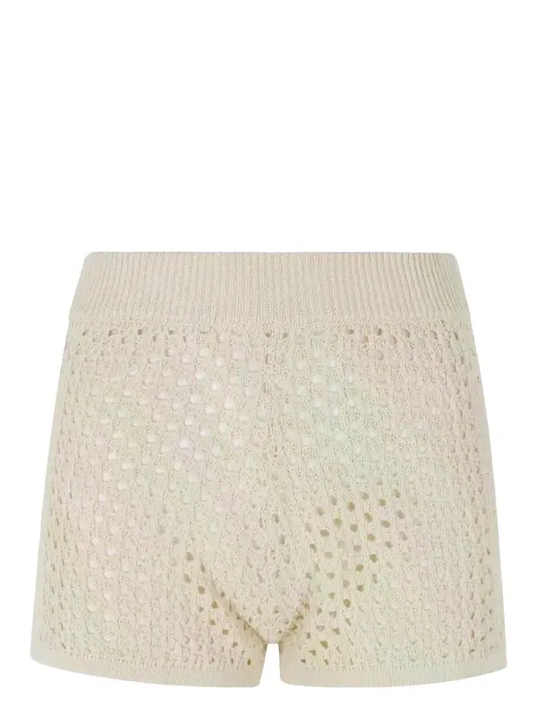 MC2 SAINT BARTH Almyra Crochet Shorts - Neutrals