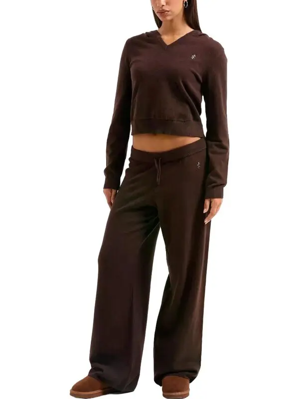 Juicy Couture Logo Plaque Hoodie - Brown
