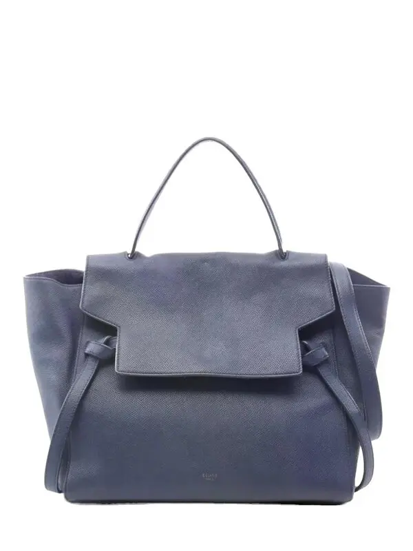 Celine 2000s Mini Belt Leather Tote Bag - Blue