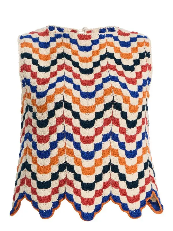 Escvdo Nieva Crocheted Cotton Top - Multi