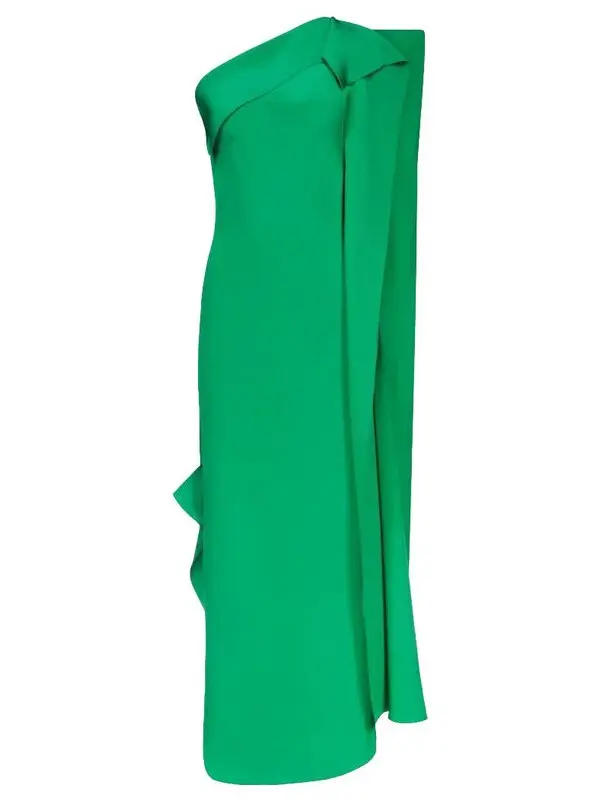 FFORME One-shoulder Draped Maxi Dress - Green