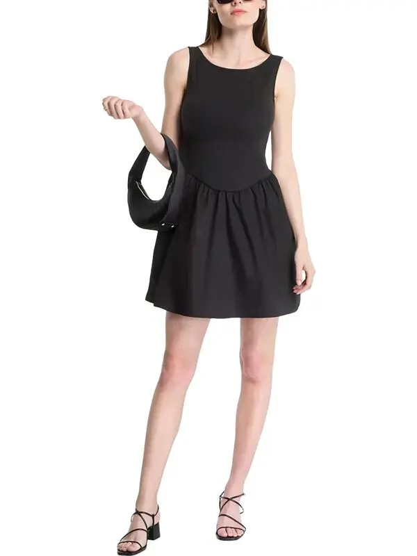 Gap Sleeveless Gathered Mini Dress - Black