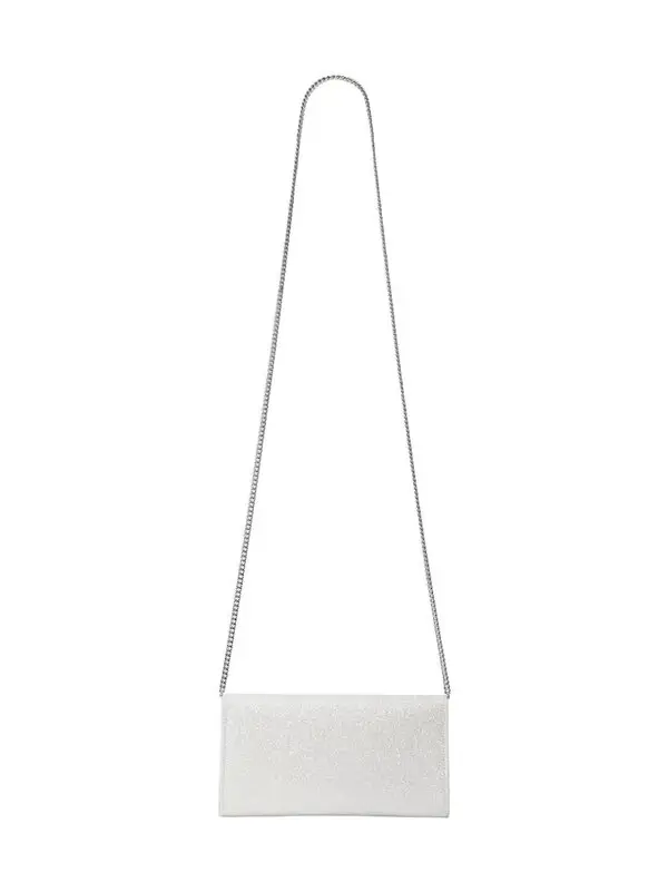 JIMMY CHOO Emmie Glitter Clutch Bag - Silver