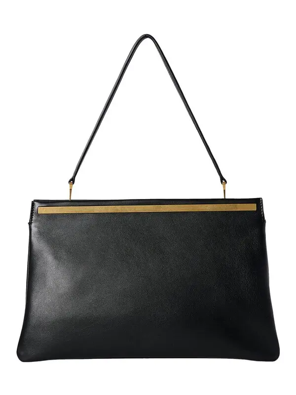 THE ROW Elise Leather Shoulder Bag - Black