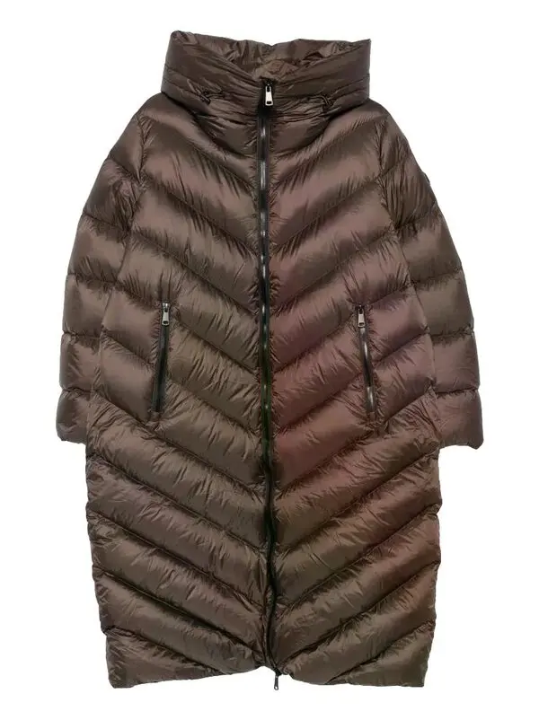 SERGIO MORETTI FIRENZE Quilted Hooded Coat - Brown