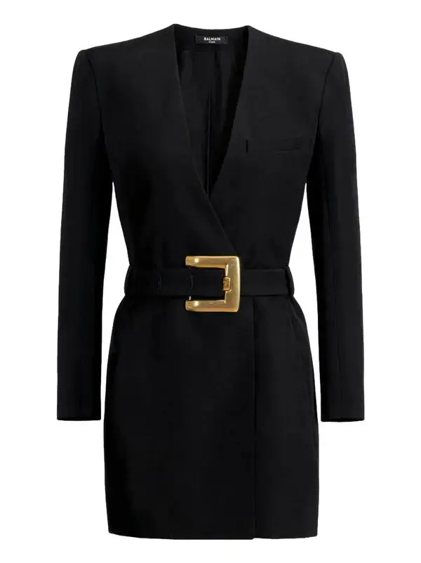 Balmain Short Belted Dress - Black