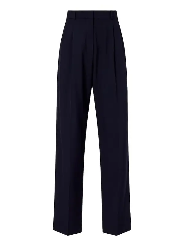 THE ROW Mune Wool Straight Leg Trousers - Blue