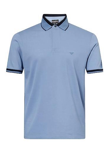 Emporio Armani Tipping Short-sleeve Cotton-pique Polo Shirt - Infinity