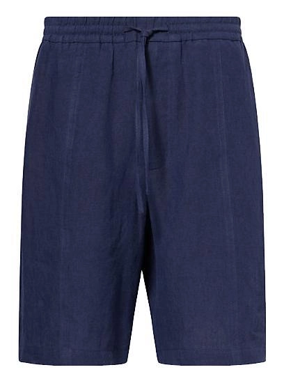 Emporio Armani Elasticated Bermuda Linen Shorts - Outer Space