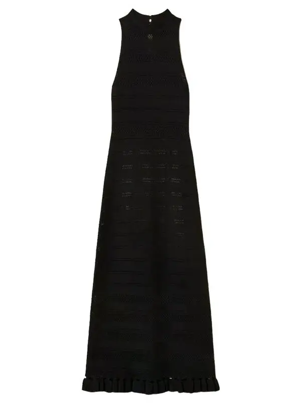 TWINSET Long Turtleneck Knit Dress - Black