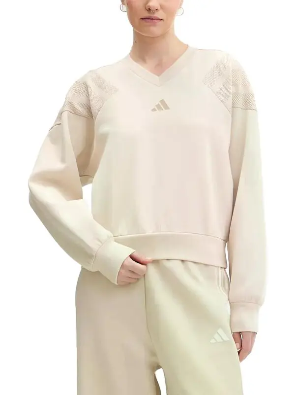 Adidas Future Icons Mesh-panel Sweatshirt - Neutrals