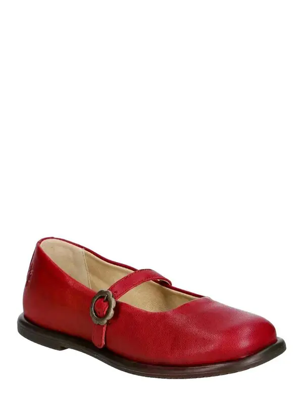Fly London Buckle-fastening Leather Ballet Flats - Red
