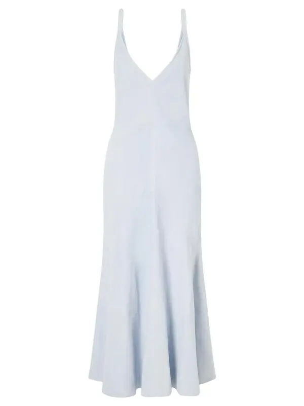 Gabriela Hearst Brigita Suede Midi Dress - Blue