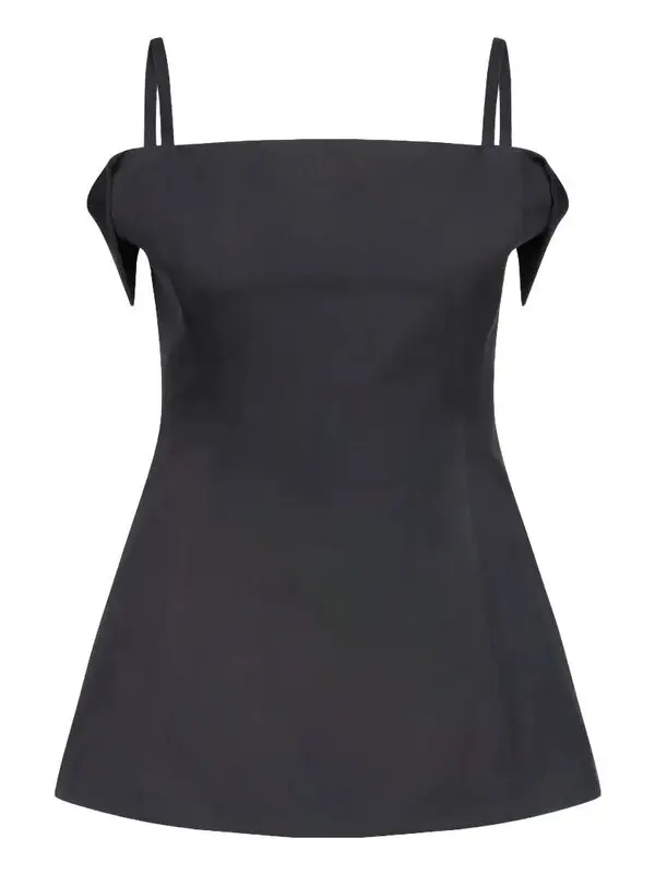 FFORME Square-neck Spaghetti Strap Top - Grey