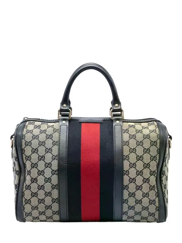 Gucci Gg Canvas Web Joy Boston Bag Satchel - Neutrals