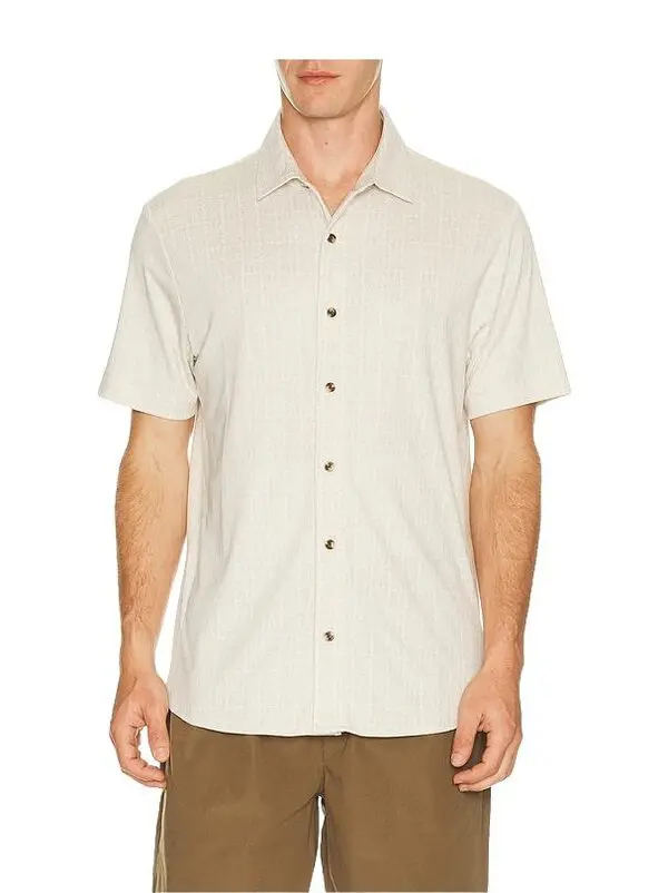 Travis Mathew Cabana Jacquard Shirt In . Also - Beige