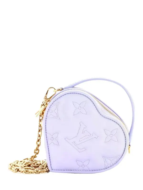 LOUIS VUITTON Pop My Heart Pouch Bag Bubblegram Leather Crossbody Bag - Purple