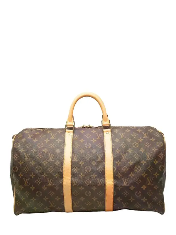 LOUIS VUITTON Monogram Keepall 50 Travel Bag - Brown