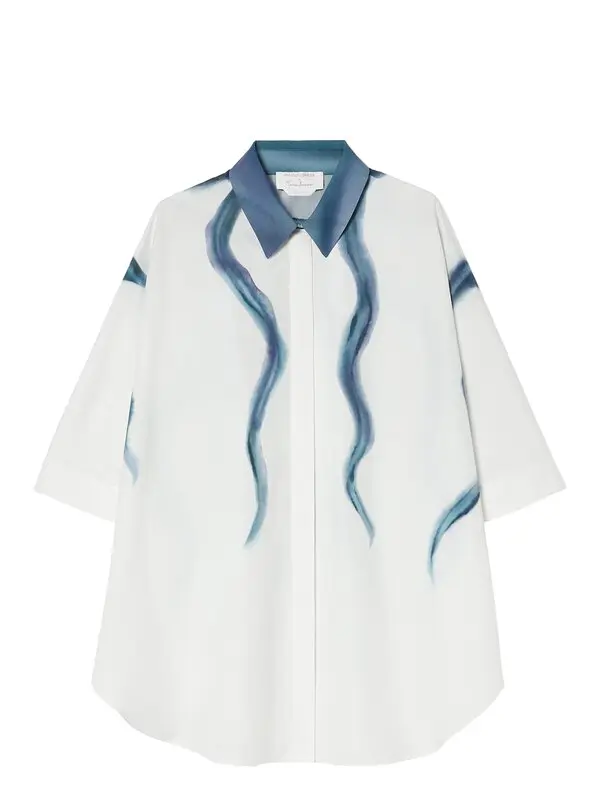 Marina Rinaldi Printed Cotton Shirt - Neutral