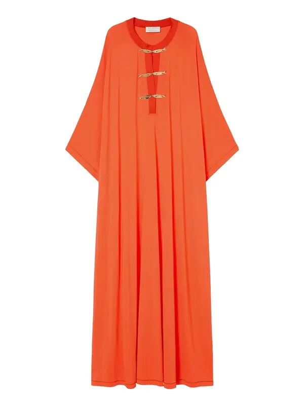 Marina Rinaldi Jersey Fish-detail Maxi Dress - Red