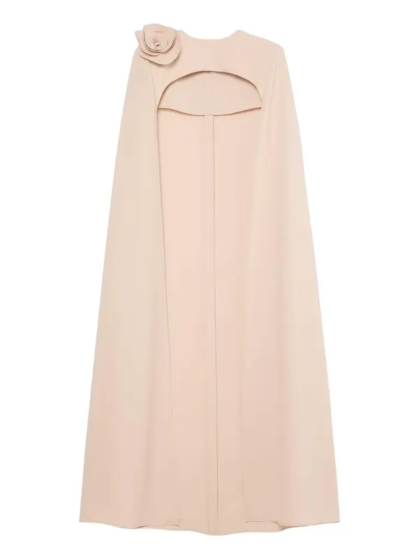 Marina Rinaldi Long Cady Cape With Rose Detail - Nude