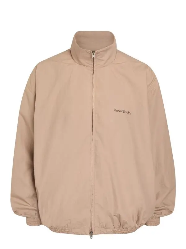 Acne Studios Logo-print Cotton-poplin Jacket - Beige