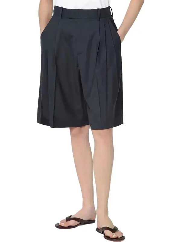 6397 Pleated-front Tailored Shorts - Black