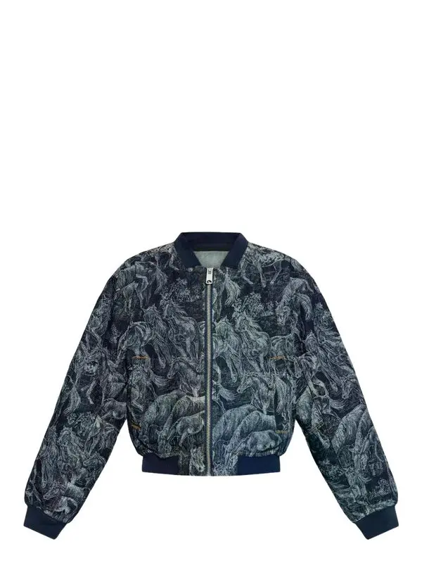 ALLSAINTS Kaytra Horse-print Bomber Jacket - Blue