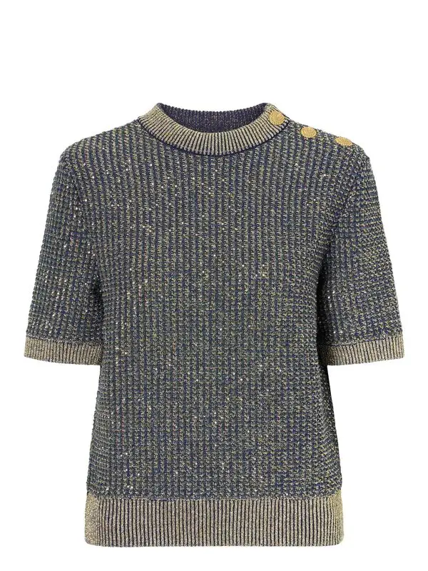 Balmain Embellished Tweed Sweater - Multi