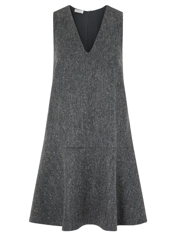 Brunello Cucinelli A-line Mini Dress - Gray