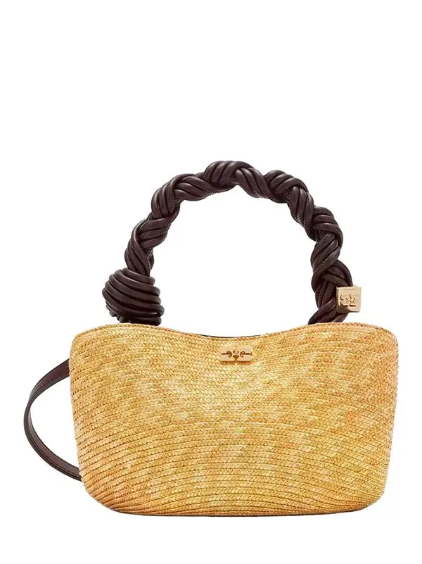 GANNI Braided-handle Tote Bag - Neutrals