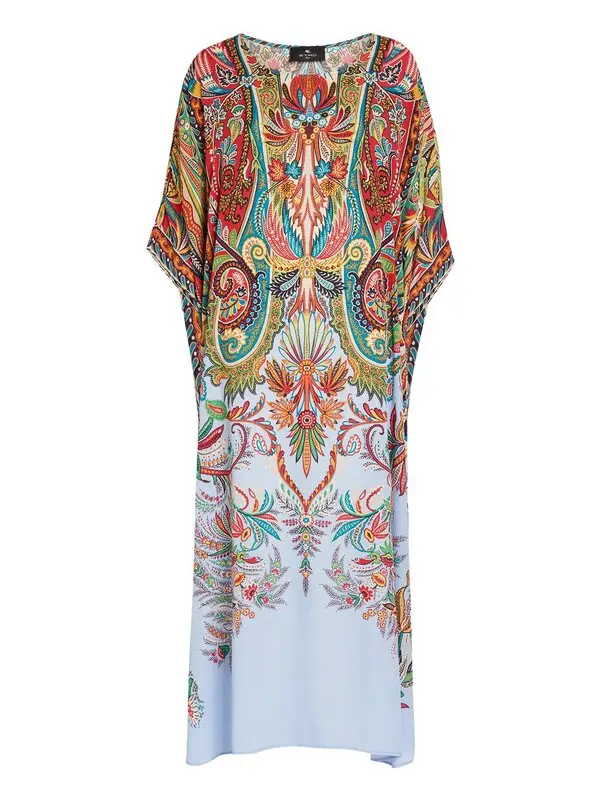 Etro Printed Crepe Midi Beach Dress - Multicoloured