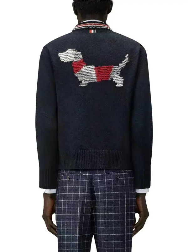 Thom Browne Hector Intarsia-knit Donegal Cardigan - Blue