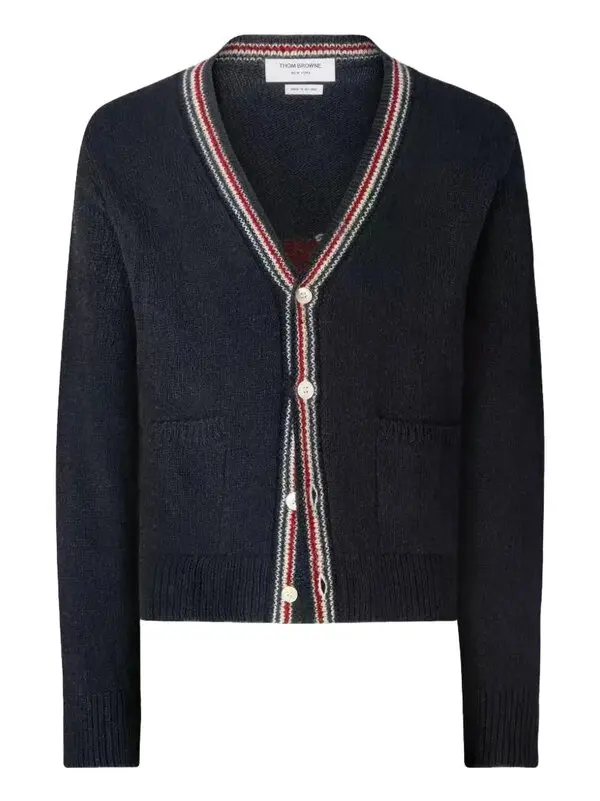 Thom Browne Hector Intarsia-knit Donegal Cardigan - Blue